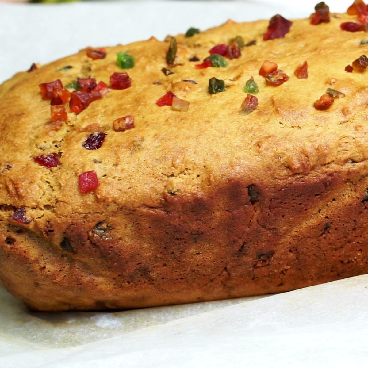Eggless Tutti Frutti Cake | Bakery Style Fruit Cake
